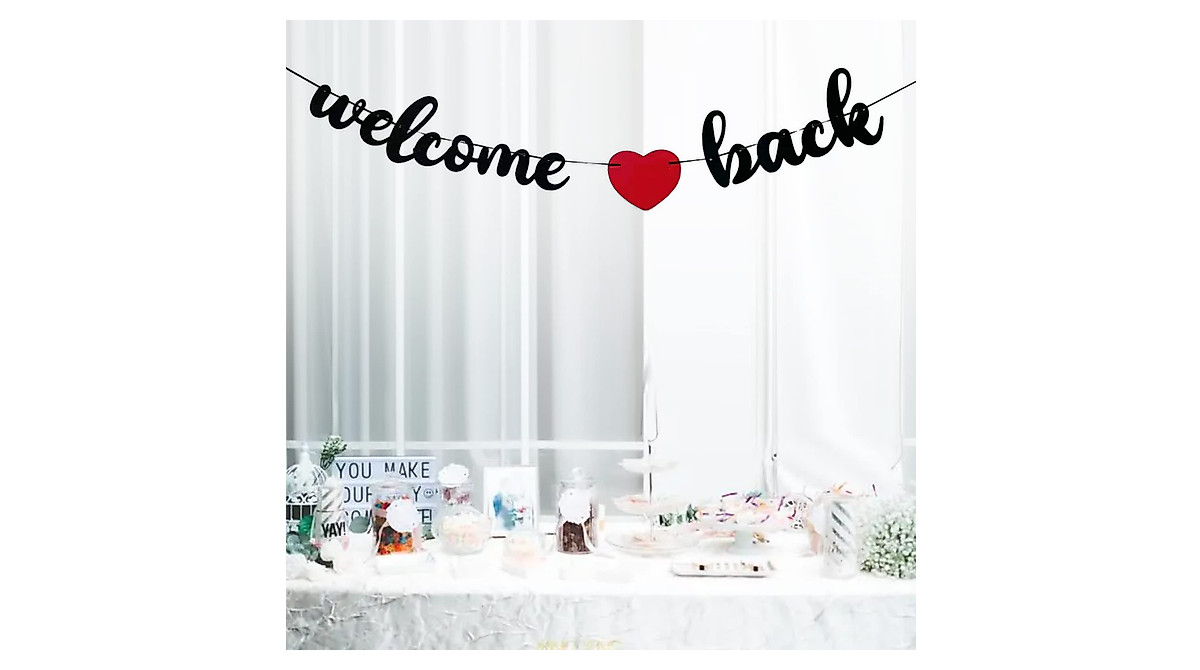Welcome Back Glitter Banner for Parties and Homecomings