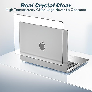 B BELK Compatible with MacBook Air 13 inch Case 2022 2021 2020 2019 2018 M1 A2337 A2179 A1932, Plastic Hard Shell Case + Keyboard Cover + Screen Protector for Mac Air 13 with Touch ID, Crystal Clear