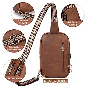 CLUCI Sling Bag for Women Crossbody Bags for Women Leather Cross Body Bag for Woman Sling Backpack Crossbody Backpack Chest Bag for Travel