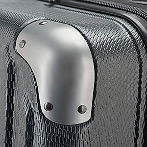 Traveler's Choice New London II Hardside Expandable Spinner Luggage, Gray, Checked-Medium 26-Inch