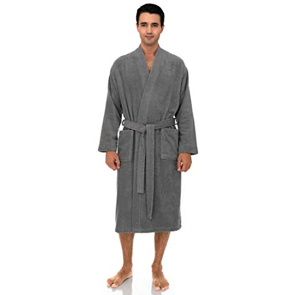 TowelSelections Mens Robe, 100% Cotton Terry Cloth Bathrobe, Spa Bath Robes for Men Large/X-Large Alloy