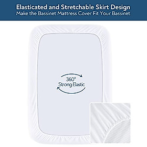 Waterproof Bassinet Mattress Pad Covers and Bassinet Sheets-Fit for Graco Travel Lite Crib, Guava Lotus Bassinet