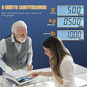 Bonvoisin Industrial Counting Scale Digital Scale for Parts and Coins kg/g/lb Electronic Gram Scale Inventory Counting Scale Industrial Parts Coins Piece Counting Scale (30kg/66lb, 1g)