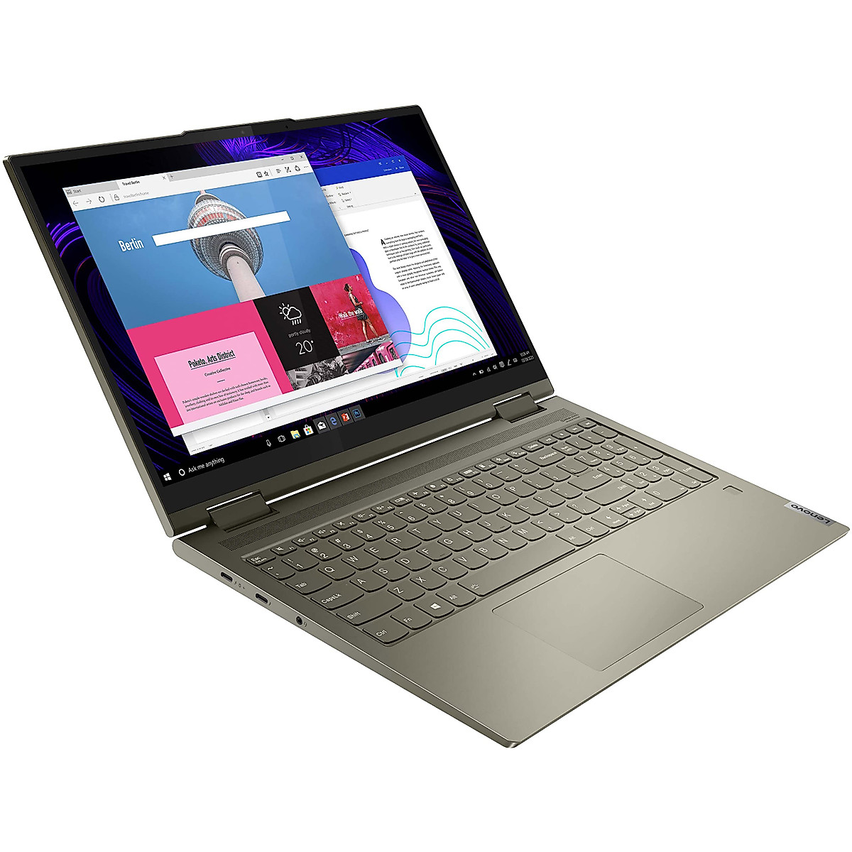 Lenovo 2023 Yoga 7i 15" FHD IPS Touchscreen 300nits 2-in-1 Laptop Intel Evo 4-Core i7-1165G7 Iris Xe Graphics 12GB RAM 512GB NVMe SSD WiFi AX Thunderbolt4 Fingerprint Backlit Windows 11 Pro w/RE USB