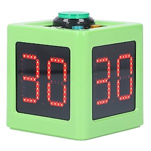 Digital Shot Timer, 1.4in HD Display Cube Timer with Three Buttons, 4-Side Time Cube Timer Seconds Countdown Timer for Poker Casino Chess Tournament Table Games (Green)