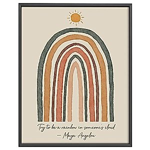 Maya Angelou Quote Rainbow Decor - Inspirational Watercolor Wall Art - Boho Minimalist Decor - Motivational Encouragement Gifts for Women, Girls, Teens, Best Friend, Bff, 11x14inch Unframed