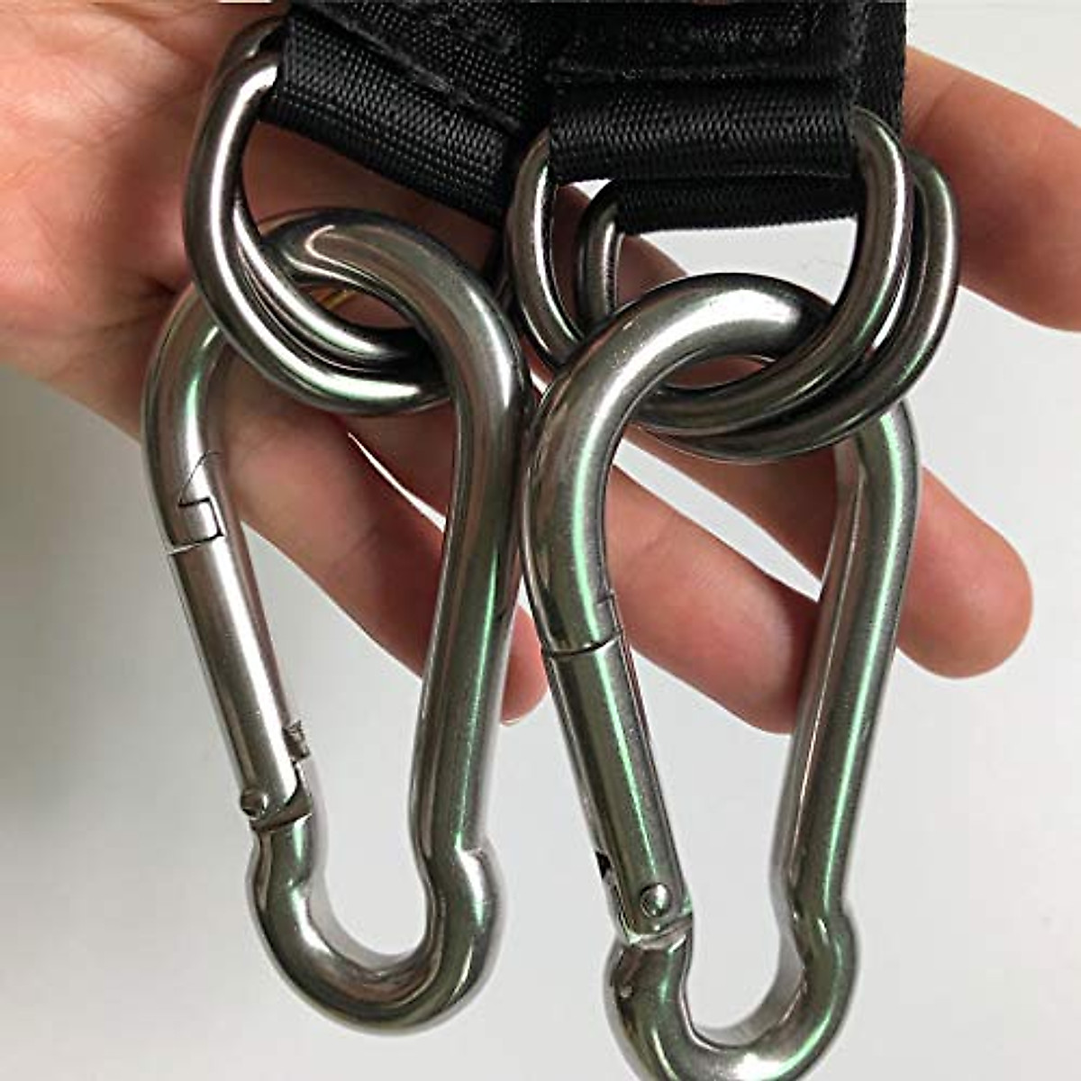 AIVOOF Swing Hanging Straps, 2 PCS 24cm / 9.45inches Tree Swing Straps Hanging Kit Heavy Duty Hanging Straps Holds 440 lbs with Carabiner Perfect for Tree Swing Seat, Hammock, Plank