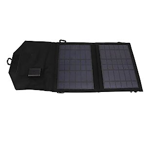 Jeanoko Folding Solar Panel Charger, Environmental Protection Polycrystalline Silicon Solar Panel Charger Energy Saving USB Port for Hiking