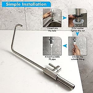 Reverse Osmosis Faucet Lead-Free Kitchen Water Filter Faucet for RO Drinking Water Filtration Systems SUS304 Stainless Steel Drinking Water Faucet