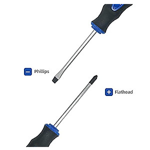 6PCS Magnetic Tip Screwdriver Set, 3 Phillips and 3 Flat, Professional Cushion Grip | 6-Piece Hand Tools Set