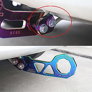 gunhunt 1 PC High-Strength Pull Ring, Light Metal Pull-Resistant Portable Front Rear Tow Hitch, Personalized Creative Car Universal Tow Hooks, Product Compatible with Cars, Trucks, Vans, SUVs (Black)