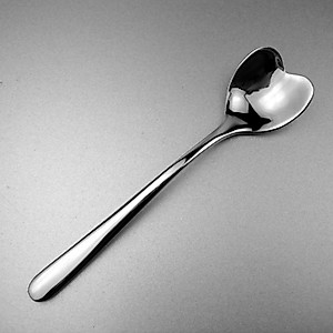 4Pcs Coffee Spoon, 4 Inch Heart Shaped Stainless Steel Teaspoons, Lovely Ergonomic Metal Stirring Spoon for Dessert, Ice Cream, Coffee, Iced Tea, Appetizer, Cake, Sugar