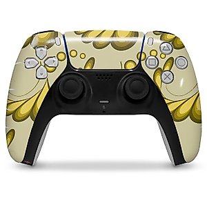 WraptorSkinz Skin Wrap compatible with Sony PS5 DualSense Controller Petals Yellow (CONTROLLER NOT INCLUDED)