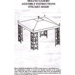 Garden Winds Fleur De Lis Finial Gazebo Replacement Canopy Top Cover - RipLock 500