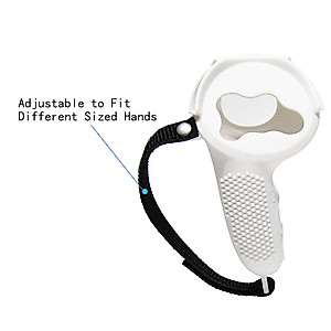 VRbrother Controller Grip Cover for Oculus Quest 2,Hand Strap Adjustable Wrist Knuckle Strapstrap，Handle Trackpad Protection Design,VR Cover Accessories,White