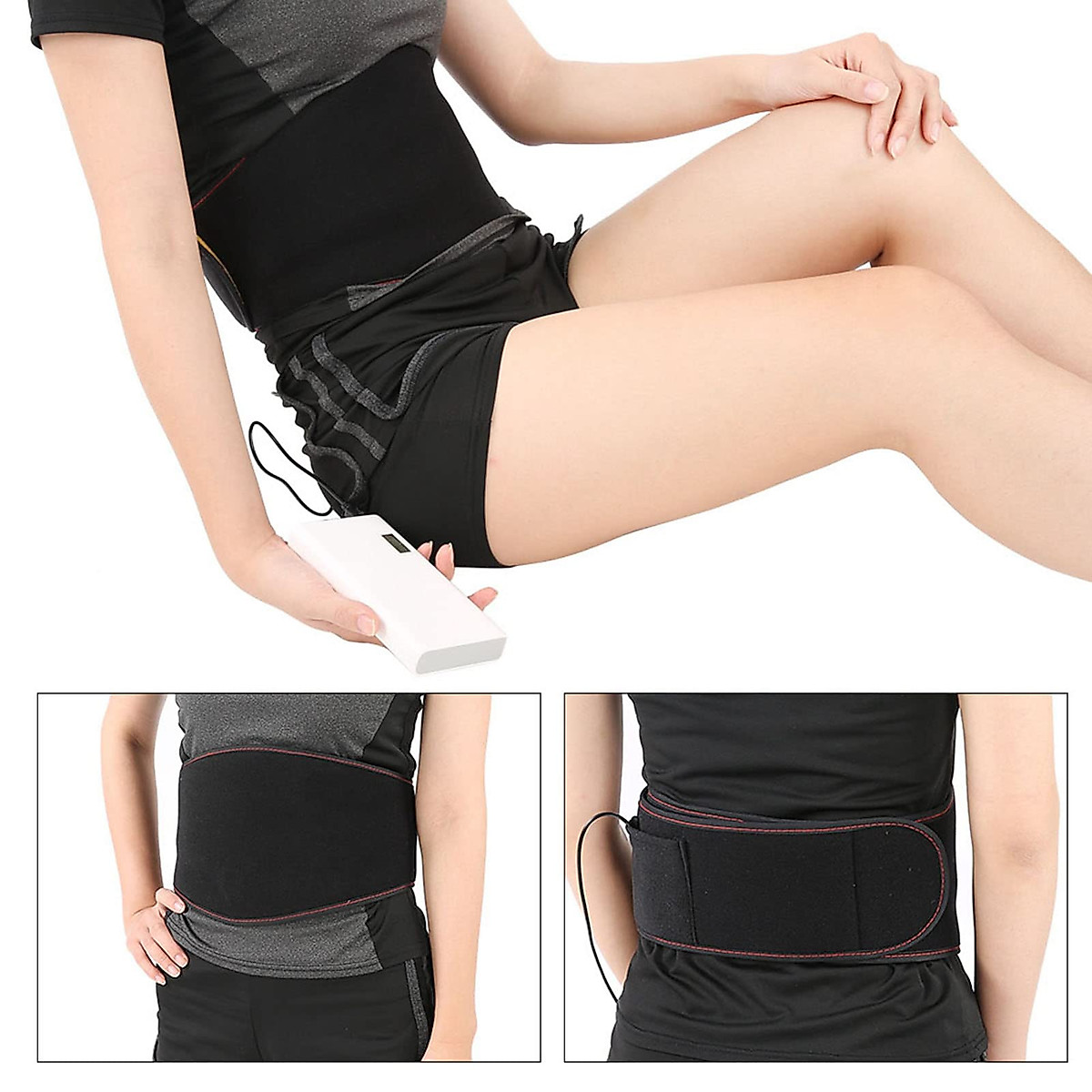 USB Back Support Belt Waist Heating Pad Hot Cold Brace Pain Relief Muscle Lumbar Kit Waist Care for Cramps, Heating Pad for Back Pain Relief, Relieve Abdomen, Lumbar Spine, Stoh, Heating Pad f