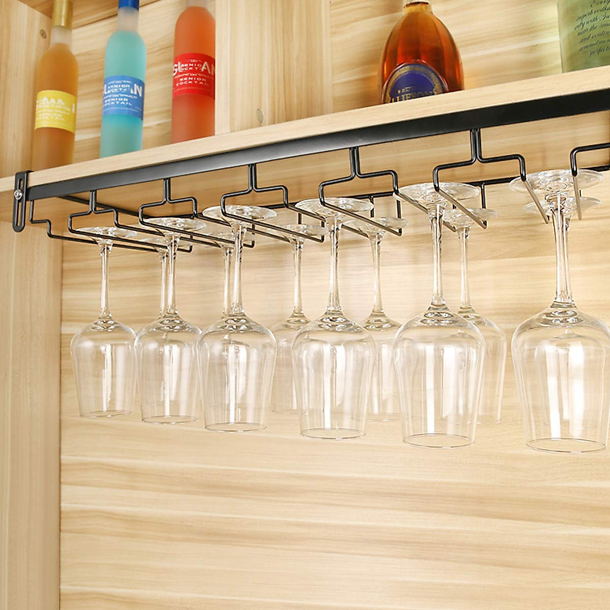 Ipetboom Wine Cup Shelf Wrought Iron Wine Glass Holder Hanging Storage Rack Goblet Holder