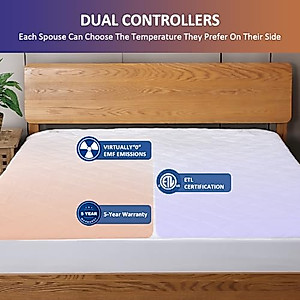Heated Mattress Pad California King Size,Dual Control Electric Mattress Pad with 10 Heat Settings Controller and 1-12 Hours Auto Shut Off, Electric Bed Warmer with 8-21" Deep Pocket