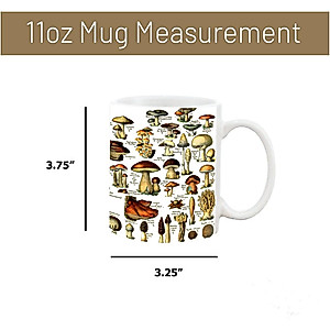 Generic Funny Coffee Mug Vintage Mushroom & Fungi Chart Coffee Mug white 11 Oz