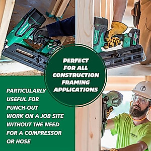 Metabo HPT Cordless 18V MultiVolt™ Framing Nailer Kit | 21 Degree Magazine | Round Head Nails from 2-Inch up to 3-1/2-Inch | 1-18V 4.0Ah Li-Ion Battery w/Fuel Gauge | NR1890DRST
