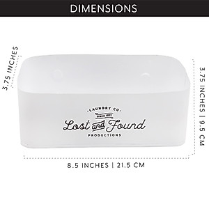 AuldHome Design Laundry Lost and Found Pocket Treasures Holder (White), Magnetic/Wall-Mounted Bin for Lost Coins
