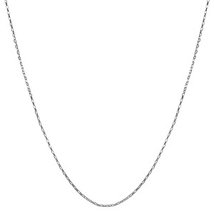Kooljewelry 14k White Gold 0.7 mm Long Box Chain Necklace (20 inch)