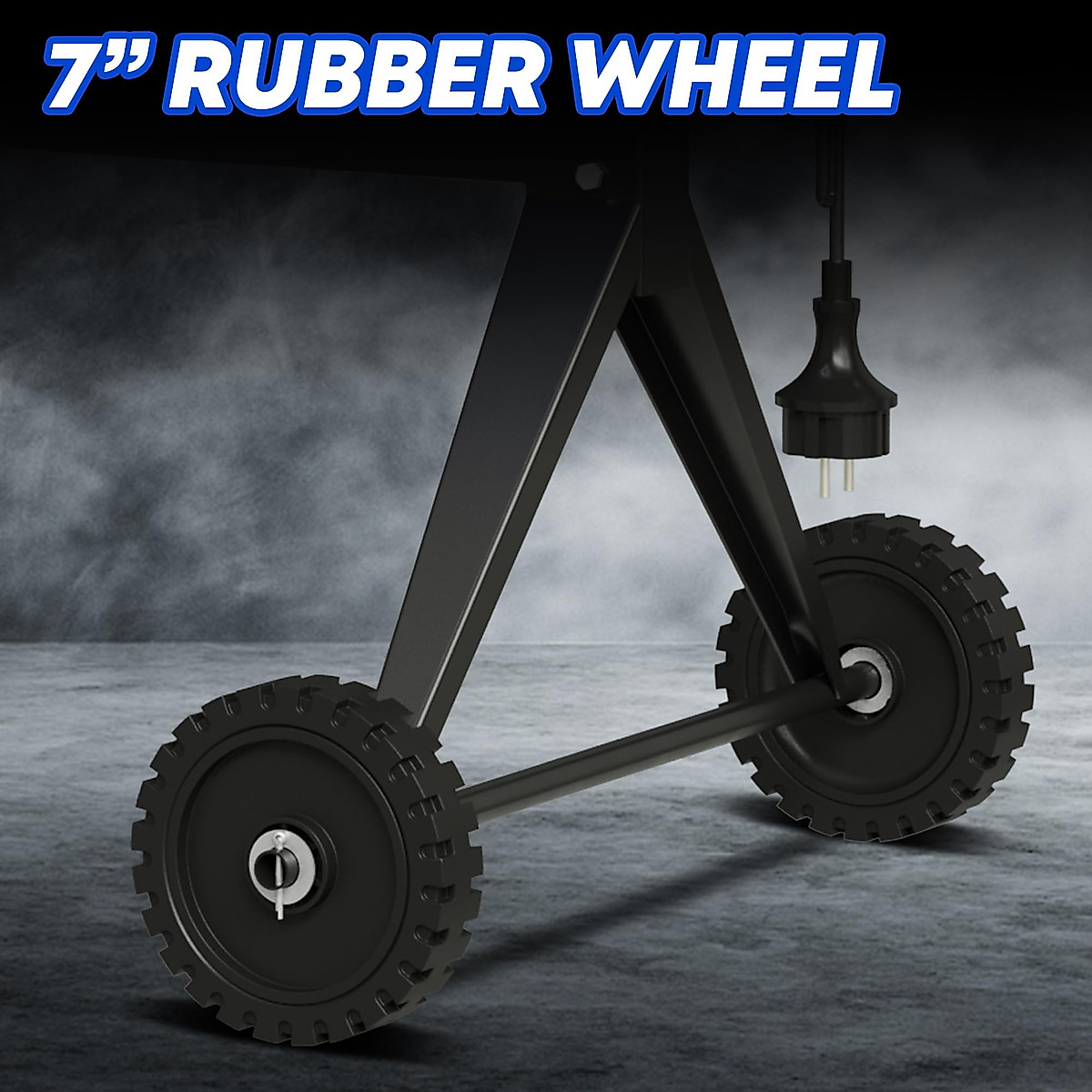 SILVEL 4.3 Cu.Ft. Concrete Mixer Machine, 450W 3/5HP Electric Cement Mixer Machine with Wheel and Stand for Stucco