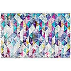 Brumlow MILLS Britta Washable Indoor or Outdoor Rug for Living or Dining Room, Bedroom and Kitchen Area, 30" x 46", Purple