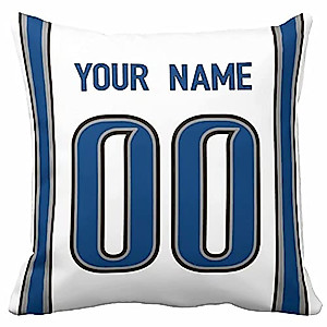 Detroit Throw Pillow Custom Any Name and Number for Men Youth Boy Gift