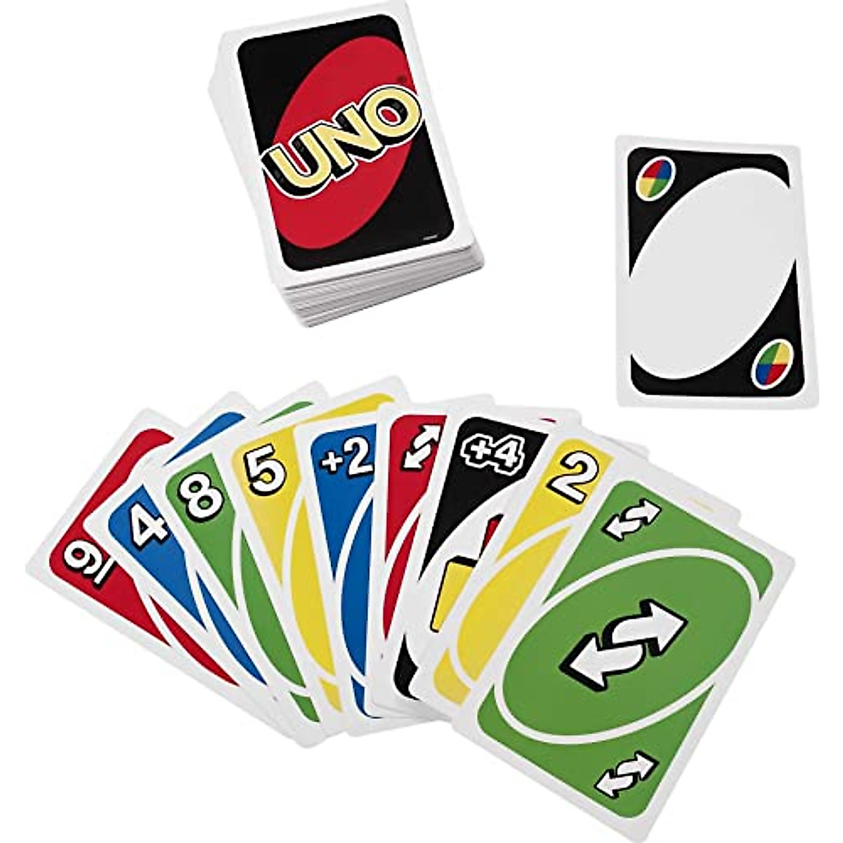 Mattel Games ​Giant UNO Card Game for Kids, Adults & Family Night, Oversized Cards & Customizable Wild Cards for 2-10 Players
