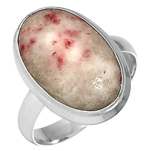 JEWELOPORIUM Natural Cinnabar Gemstone Unique Jewelry Solid 925 Sterling Silver Ring (33786_R)