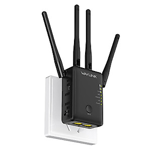 AC1200 WiFi Extender, WAVLINK WiFi Range Extender Signal Booster for Home, Internet Booster Covers up to 10000sq. ft and 45 Devices,Dual Band, WiFi Repeater/Access Point/Router Mode, WPS