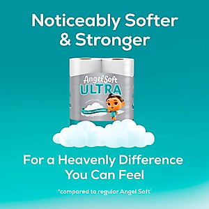Angel Soft Ultra Toilet Paper, 6 Mega Rolls = 24 Regular Rolls, 2 Ply Toilet Tissue