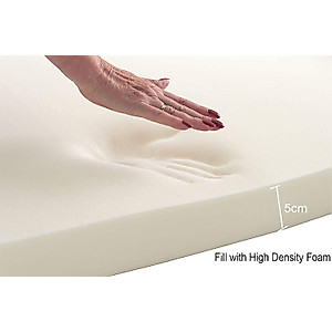 Indoor Bench Cushion with Ties, 2" Thick Memory Foam Piano Bench Cushion, Non Slip Shoe Storage Settee Cushion, Kitchen Dining Table Seat Picnic Bench Seat Pad