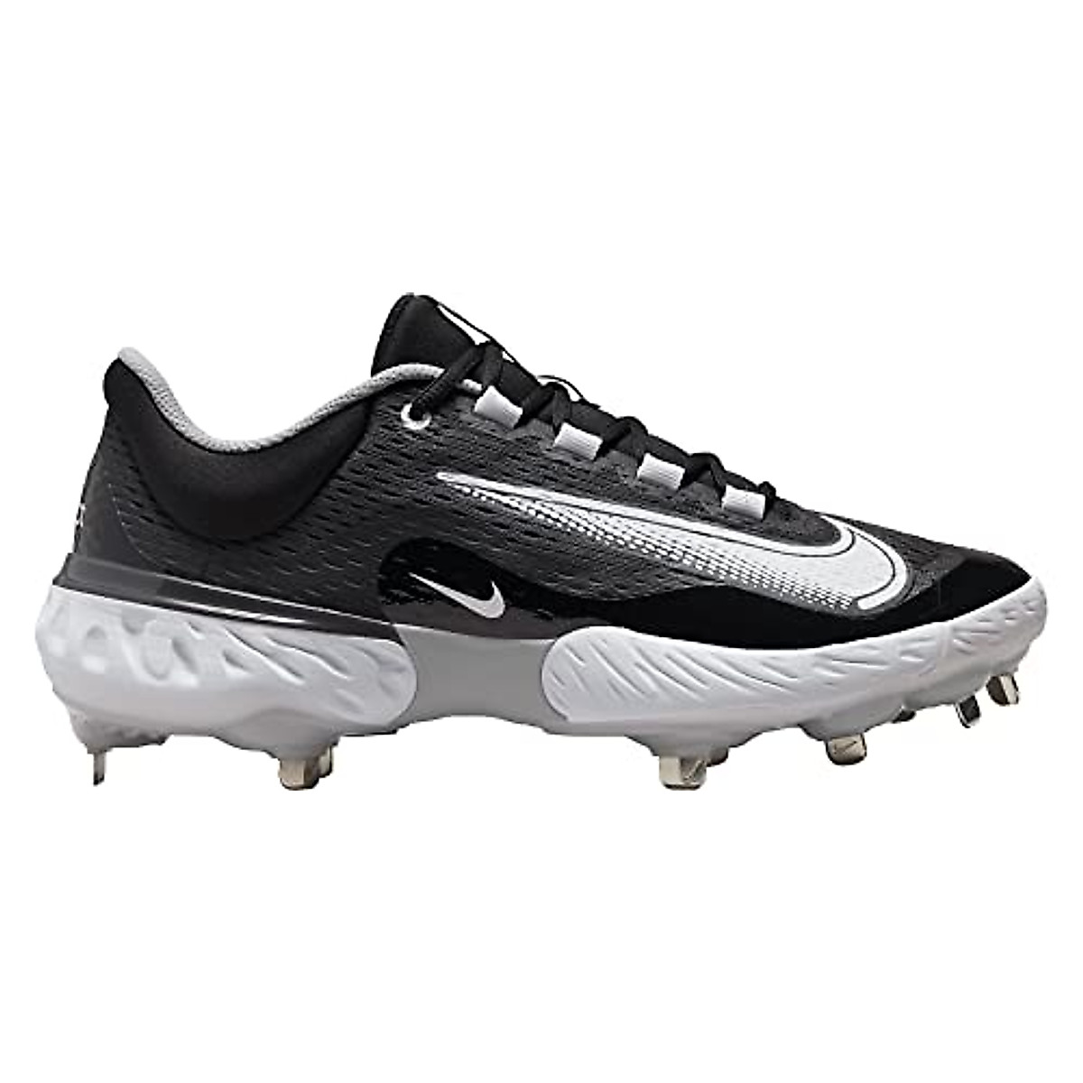 Nike Alpha Huarache Elite 4 Low DJ6521-011 Black-White Men's Metal Baseball Cleats 12 US