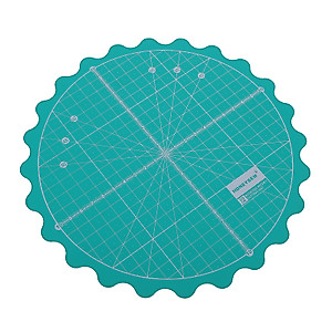 Healifty Circle Rotary Cutting Mat Round Self Healing Rotary Mat Turntable Green for Quilting Sewing 23X23cm