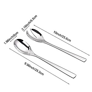IMEEA Salad Servers 18/8 Stainless Steel Salad Serving Set Salad Fork and Spoon, 10-Inch