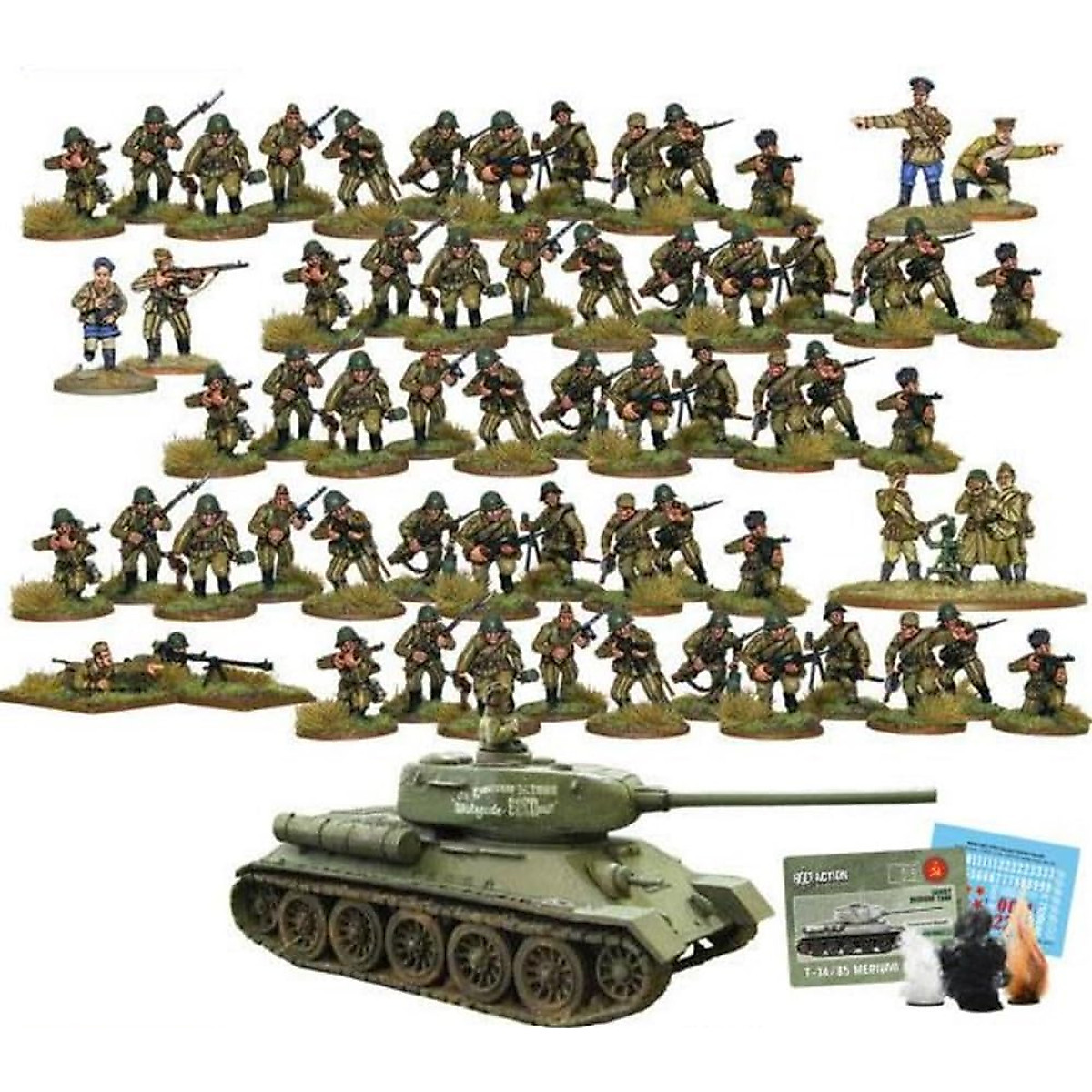 WarLord Bolt Action Soviet Army Starter Army Pack 1:56 WWII Military Wargaming Plastic Model Kit, Small