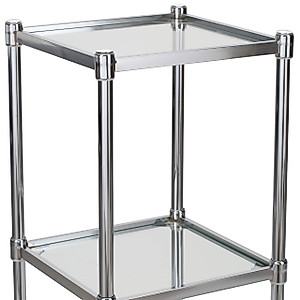 Organize It All 3 Tier Tempered Glass Freestanding Bathroom Storage Tower 13.25 x 13.25 x 31 inches