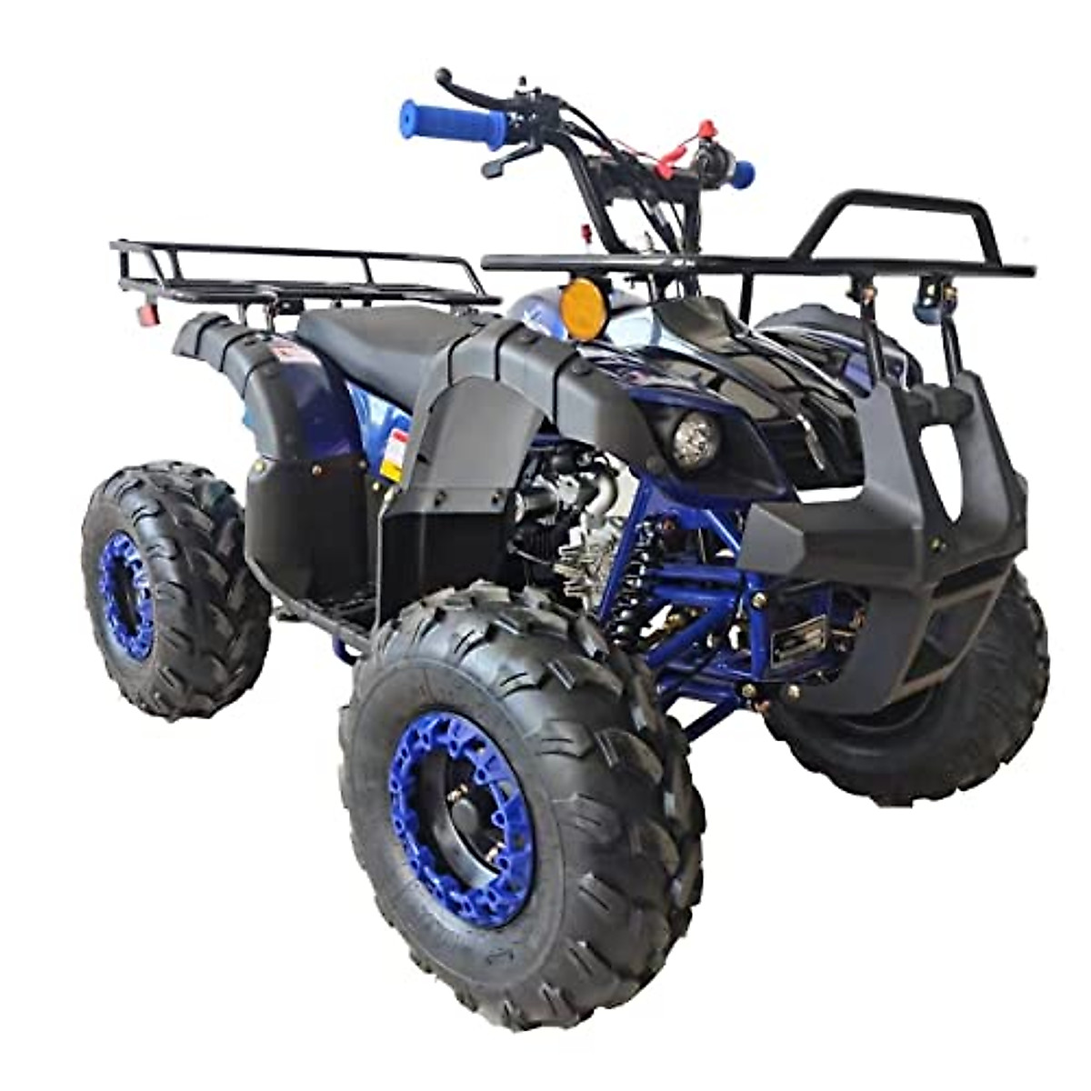 HHH 125cc ATV Quad New Upgraded 125cc with Reverse, LED Lights, Big Wide Tires with Matching Rims 4 Wheeler for Youth and Children - Color Blue Spider
