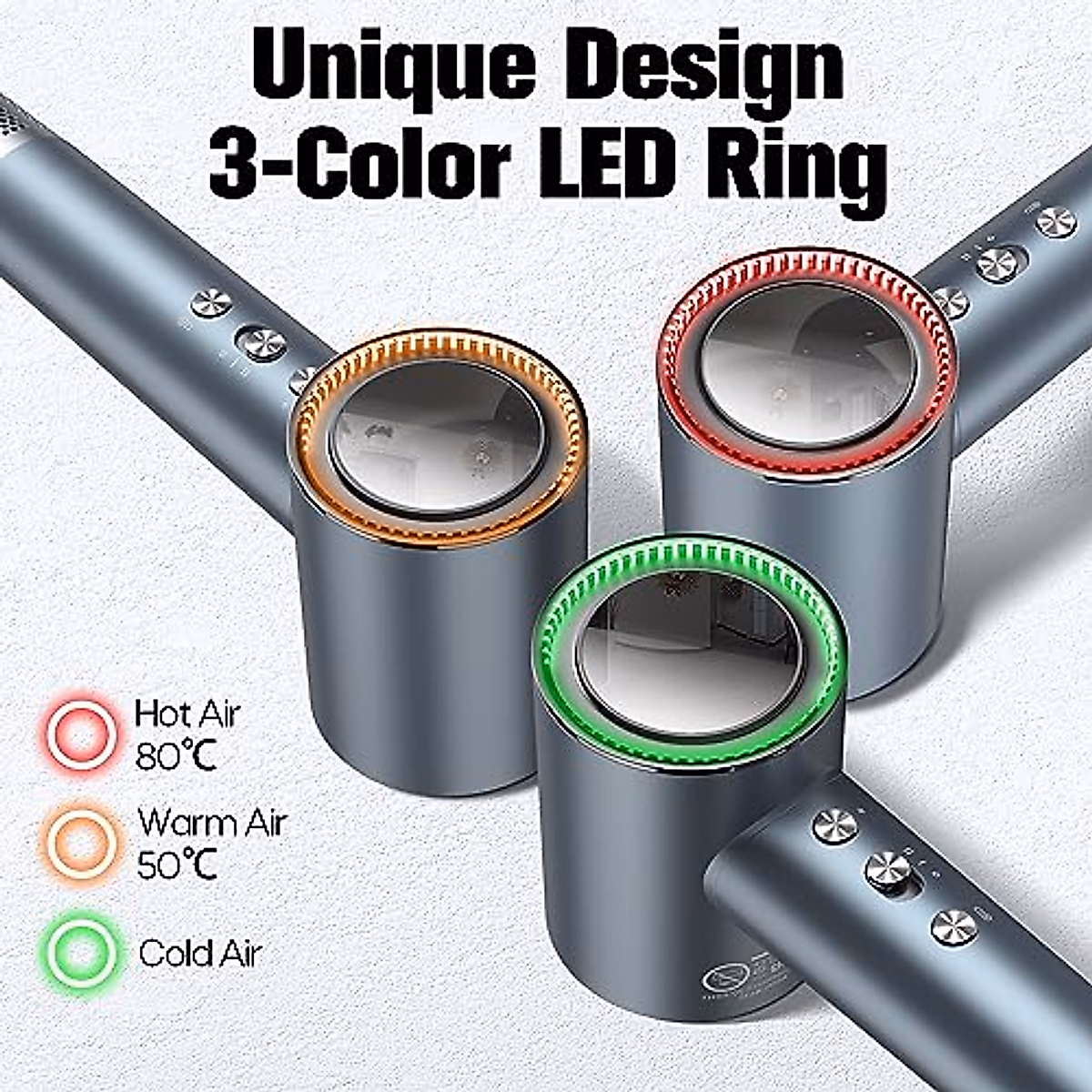 Hair Dryer, High-Speed Blow Dryer with 110000RPM Brushless Motor, Release 200 Million Negative-Ion for Professional Hair Care, Thermo-Control Compact Hairdryer for Salon/Travel