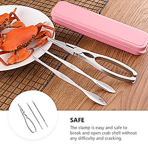 Cabilock Kitchen Utensil Set Shelled Nuts 3pcs Seafood Tools Set Stainless Steel Crab Leg Crackers Picks Nut Forks Lobster Crackers Shell Crackers Kitchen Accessories Kitchen Utensil Set Shelled Nuts