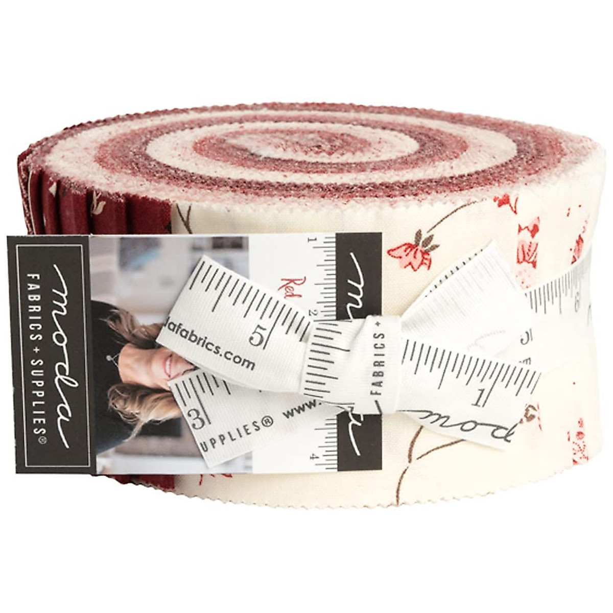 Primitive Gatherings Red and White Gatherings Jelly Roll 40 2.5-inch Strips Moda Fabrics 49190JR