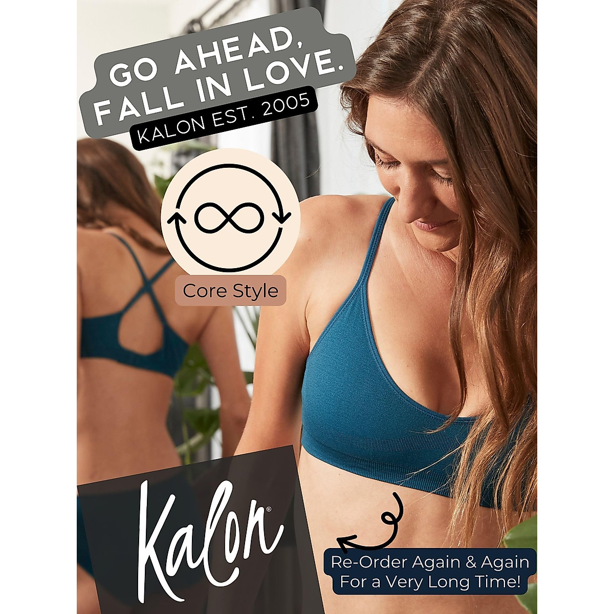 Kalon Women’s 4 Pack Demi Padded Bralette Wireless Comfortable Bra (M/L, Winter)