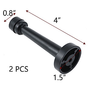 Pufguy Zinc Alloy Mute Door Stop 4" Height Door Stopper Heavy Duty Door Stopper with Rubber Bumper Wall and Door Protector-2pcs(Black)