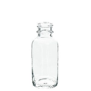 (Pack of 108) 1 oz. Clear Boston Round with Black Graduated Glass Dropper