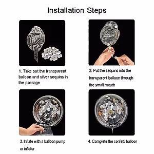 LyzzGlobo Starburst Black and White Balloon Garland Kit, Silver and Confetti Aluminum Film Balloons Arch Kit for Birthday Wedding Anniversary Party Supplies