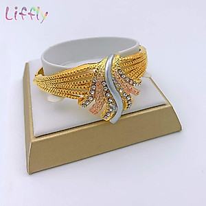 LIFFLY Ethiopian Jewelry for Women Golden African Necklace for Mom ladies, Costume Jewelry for Women Necklaces Gifts