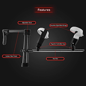 DeadEyeVR Obliterator - VR Magnetic Carbon Fiber Rifle Adapter Stock Controller Attachment Accessory for Virtual Reality with Sling - Rift S and Oculus Quest 2