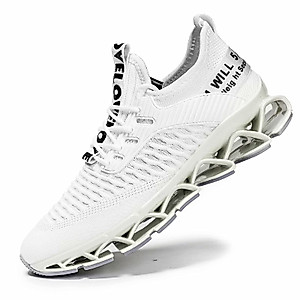 Womens Running Shoes Blade Tennis Walking Fashion Sneakers Breathable Non Slip Gym Sports Work Trainers White
